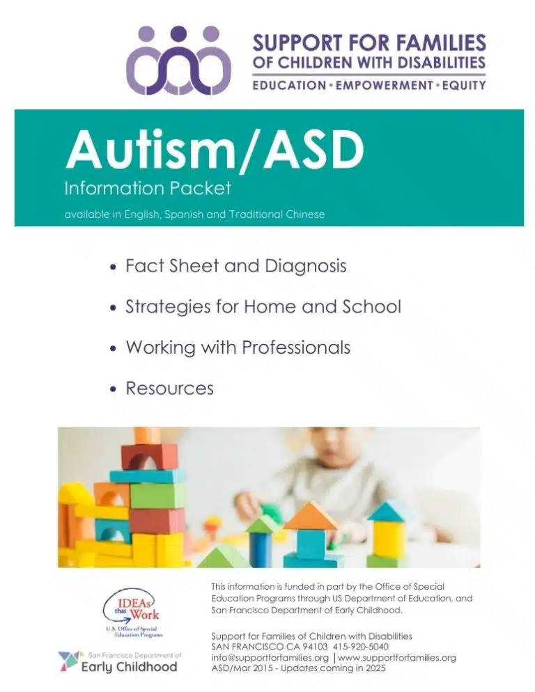 Autism Info Packet | Support for Families